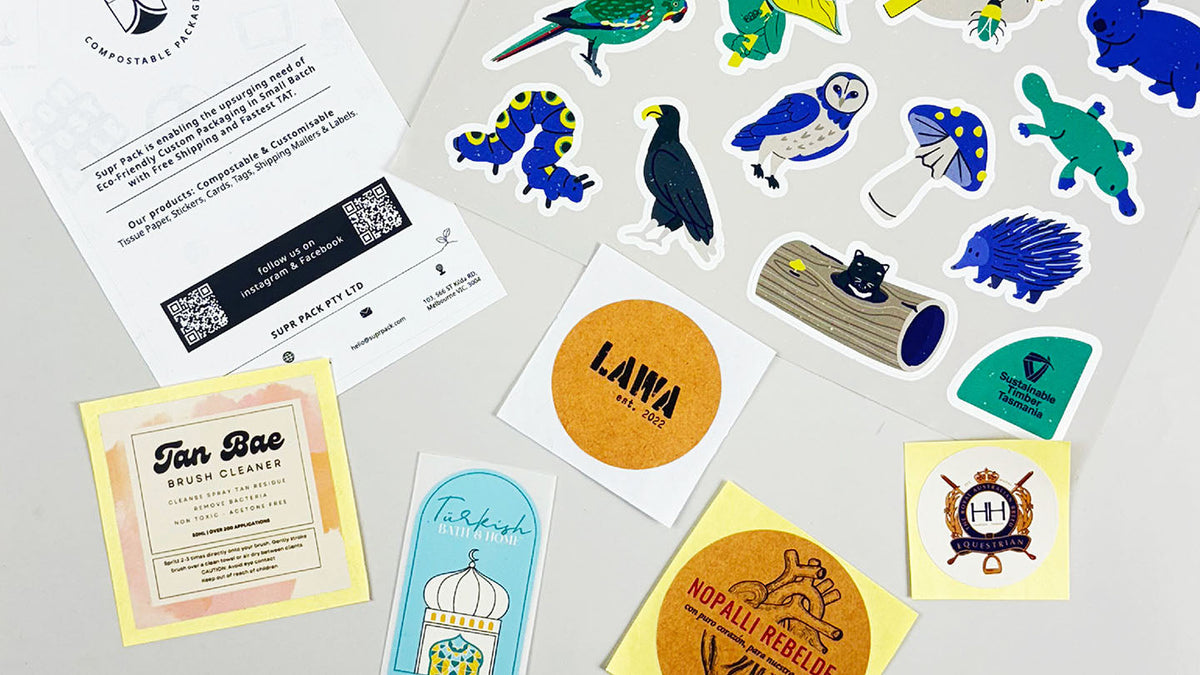 Custom Eco-friendly Embossed Stickers | MOQ-250 Stickers – Supr Pack